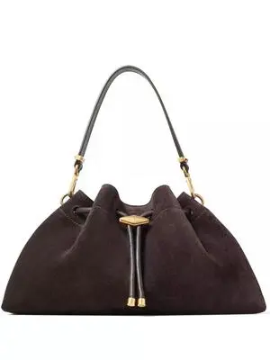 JIMMY CHOO Medium Cinch Suede Shoulder Bag - Brown