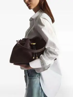 JIMMY CHOO Medium Cinch Suede Shoulder Bag - Brown