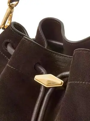 JIMMY CHOO Medium Cinch Suede Shoulder Bag - Brown