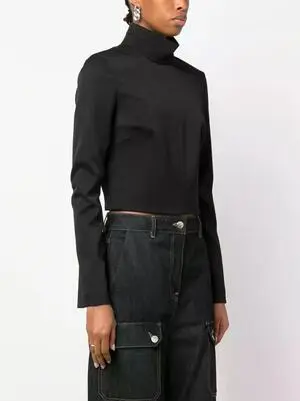 MAISON MARGIELA Cropped High-neck Blouse