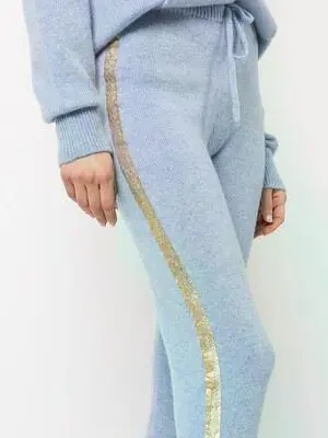 MADISON MAISON Laminated-stripe Cashmere Trousers