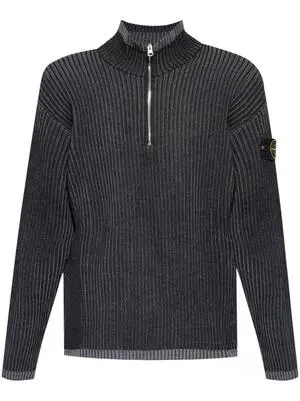 Stone Island Quarter-zip Virgin Wool Cardigan