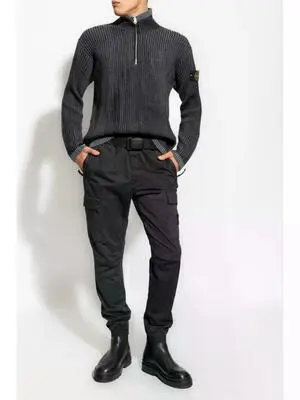 Stone Island Quarter-zip Virgin Wool Cardigan