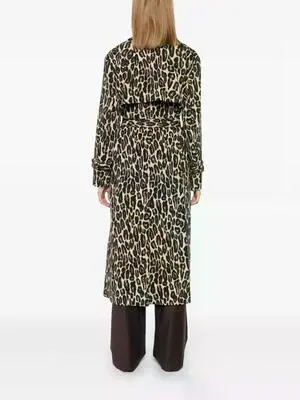 Theory Leopard Print Virgin Wool Trench Coat