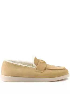 Prada Triangle-logo Loafers - Neutrals