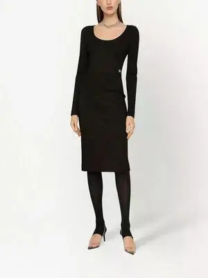 Dolce & Gabbana Logo Milano-rib Midi Dress