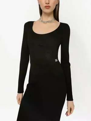 Dolce & Gabbana Logo Milano-rib Midi Dress