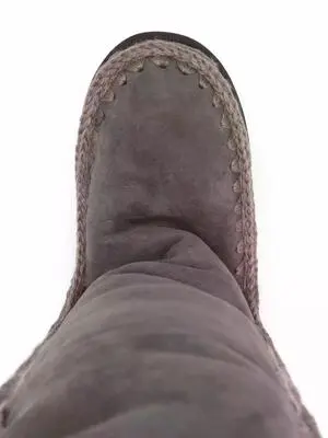 Mou Logo-patch Sheepskin Boots - Grey