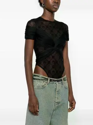 MARINE SERRE Draped Jersey Bodysuit