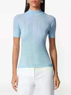 Versace Ribbed-knit Wool Top