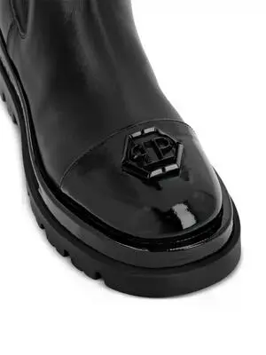 Philipp Plein Logo-plaque Leather Midi Boots