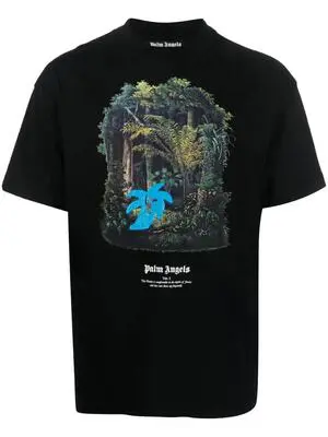 Palm Angels Jungle-print Organic Cotton T-shirt