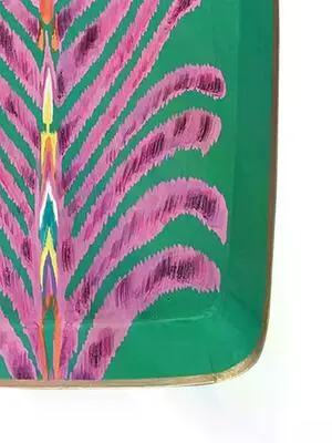 LES-OTTOMANS Feather-print Rectangle Tray