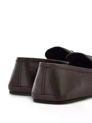 FERRAGAMO Gancini-plaque Leather Loafers