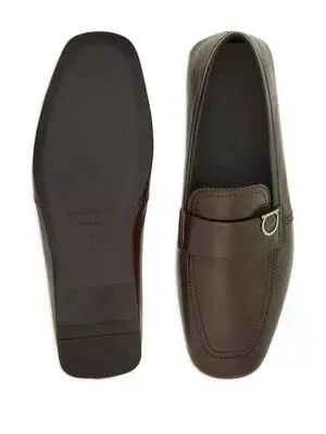 FERRAGAMO Gancini-plaque Leather Loafers