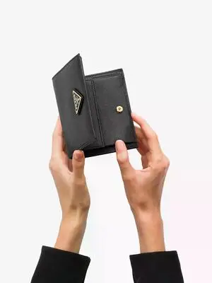 Prada Logo Plaque Wallet - Black