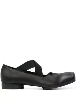 UMA WANG Criss-cross Ballet Flats - Black