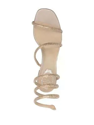 Rene Caovilla Crystal-embellished Heeled Sandals - Neutrals