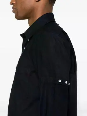 Thom Browne Logo-tag Cotton Shirt - Blue