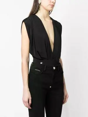 Philipp Plein Plunging V-neck Bodysuit