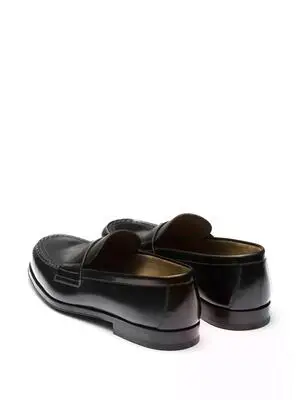 Prada Logo-plaque Leather Loafers