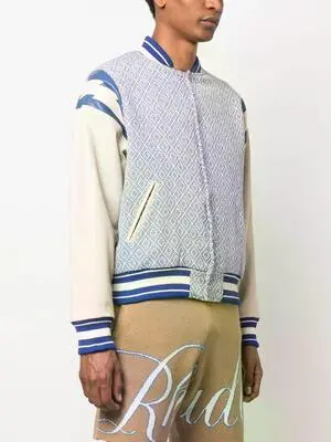 Rhude Diamond-jacquard Baseball Jacket