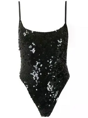 AMIR SLAMA Sequin Embellished One-piece Swimsuit - Black