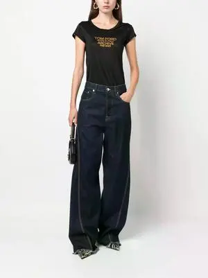 TOM FORD Logo-print Silk T-shirt - Black