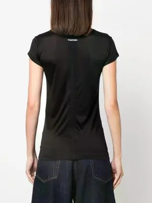 TOM FORD Logo-print Silk T-shirt - Black