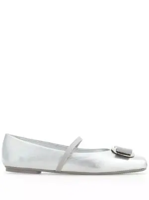 FERRAGAMO Vara Ballerina Flats - Silver