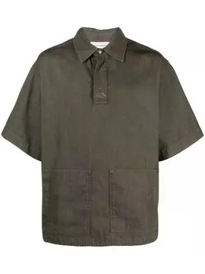 Alexander McQueen Embroidered-logo Denim Polo Shirt - Green