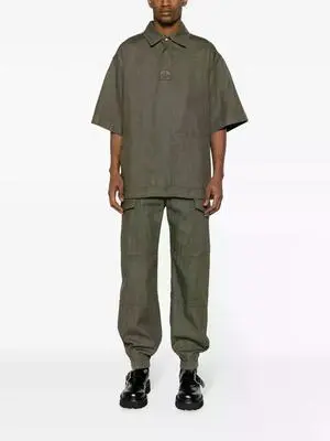 Alexander McQueen Embroidered-logo Denim Polo Shirt