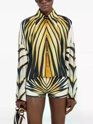 Roberto Cavalli Ray Of Print Silk Shirt