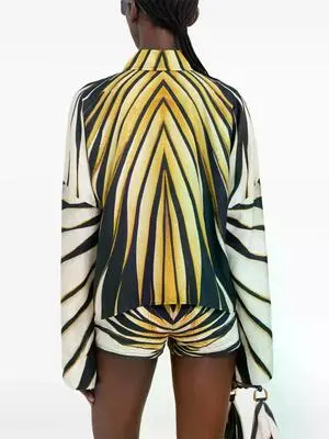 Roberto Cavalli Ray Of Print Silk Shirt