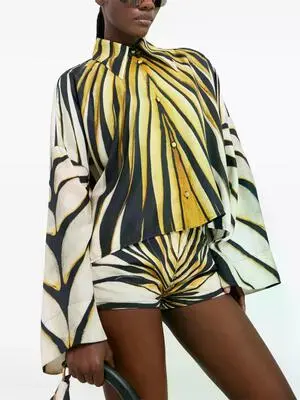 Roberto Cavalli Ray Of Print Silk Shirt