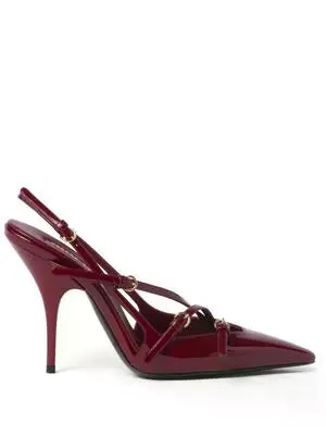Miu Miu 105mm Patent Leather Slingback Pumps - Red