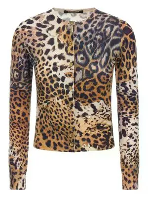 Roberto Cavalli Malachite Print Cardigan - Neutrals