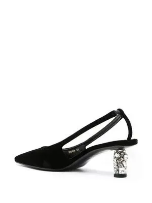 TOM FORD Crystal-embellished Velvet Slingback Pumps