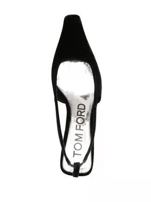 TOM FORD Crystal-embellished Velvet Slingback Pumps