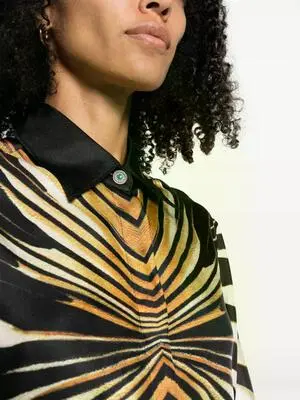 Roberto Cavalli Abstract-pattern Print Silk Shirt