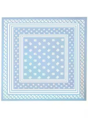 Dolce & Gabbana Dna Logo-print Silk Scarf - Blue