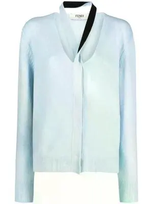 Fendi Cut-out Detail Wool Cardigan