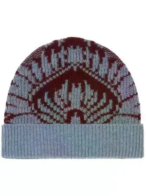 Etro Intarsia-knit Wool Beanie - Blue