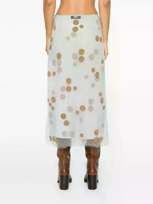 Fendi Bead-embellished Tulle Midi Skirt