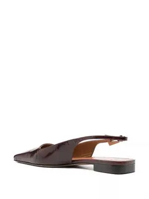 Paris Texas Embossed Crocodile Ballet Flats