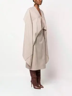 Fendi Cut-out Draped Wool Dress