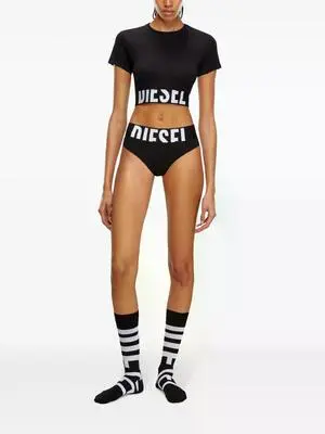 DIESEL® Uftee Cropped T-shirt - Black