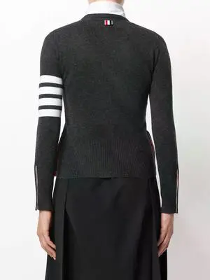 Thom Browne 4-bar V-neck Cashmere Cardigan - Grey