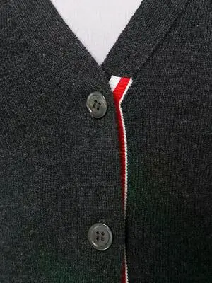 Thom Browne 4-bar V-neck Cashmere Cardigan - Grey