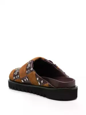 TOGA VIRILIS Stud-embellished Leather Slippers